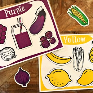 Colors | Busy Book | Printable | Matching | Food Colors | Preschool ...
