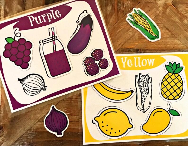 Colors | Busy Book | Printable | Matching | Food Colors | Preschool ...