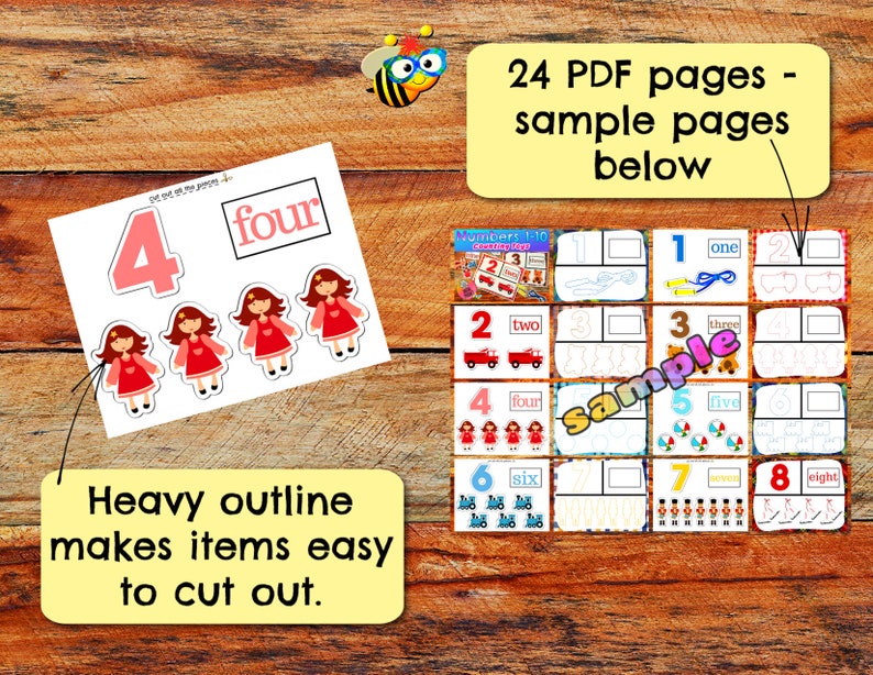 Number Counting Busy Book Number Words Counting 1-10 Learn Numbers ...