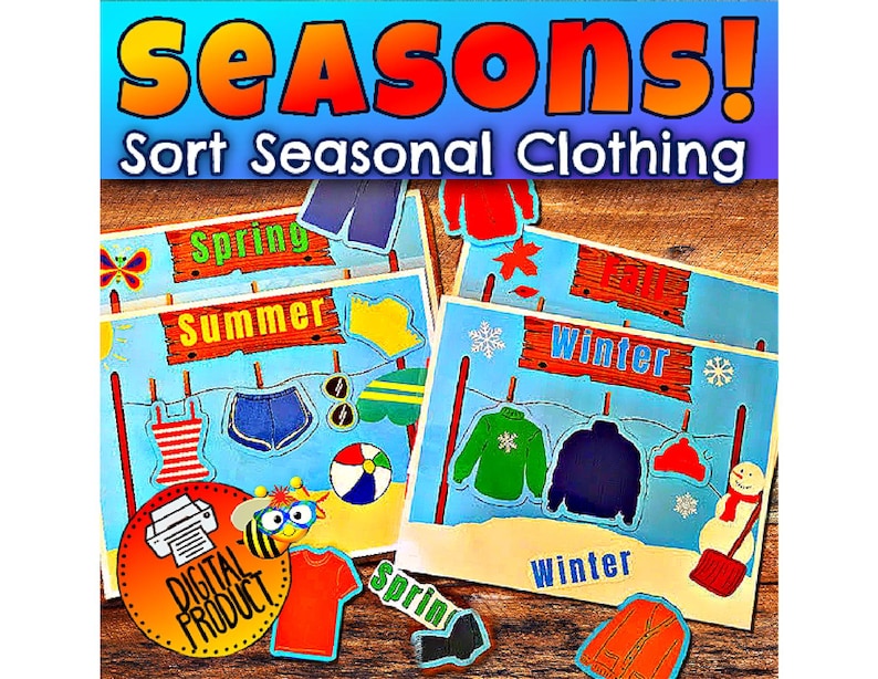 Four Seasons | Learn Seasons | Sorting Mats | Weather Clothing | Center ...