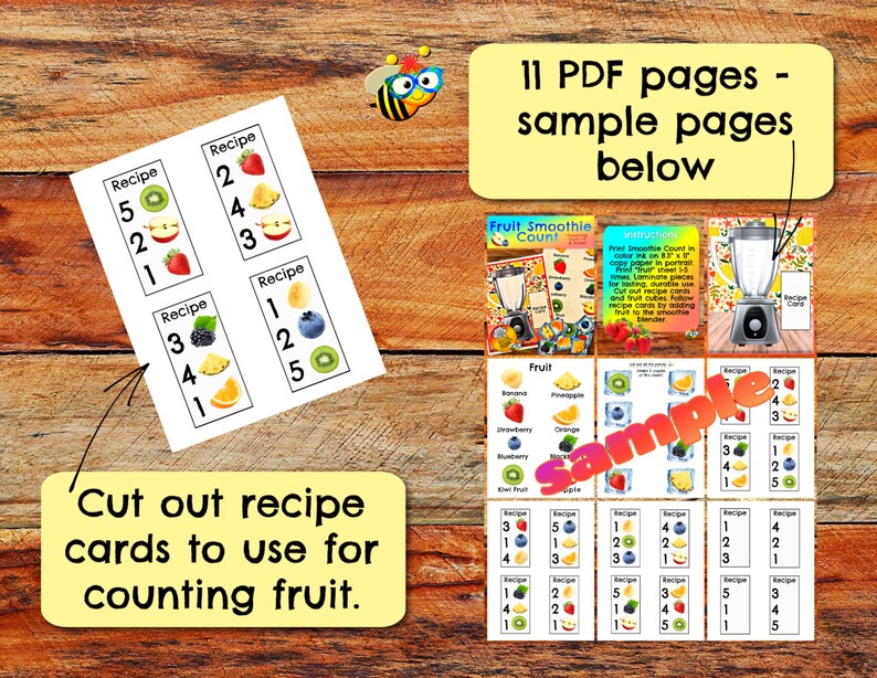Preschool Counting | Counting Activity | Fruit Smoothie Activity | Prek ...