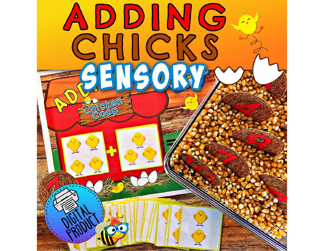 Addition Chicks Sensory Bin Activity | Math Centers | Addition Activity ...