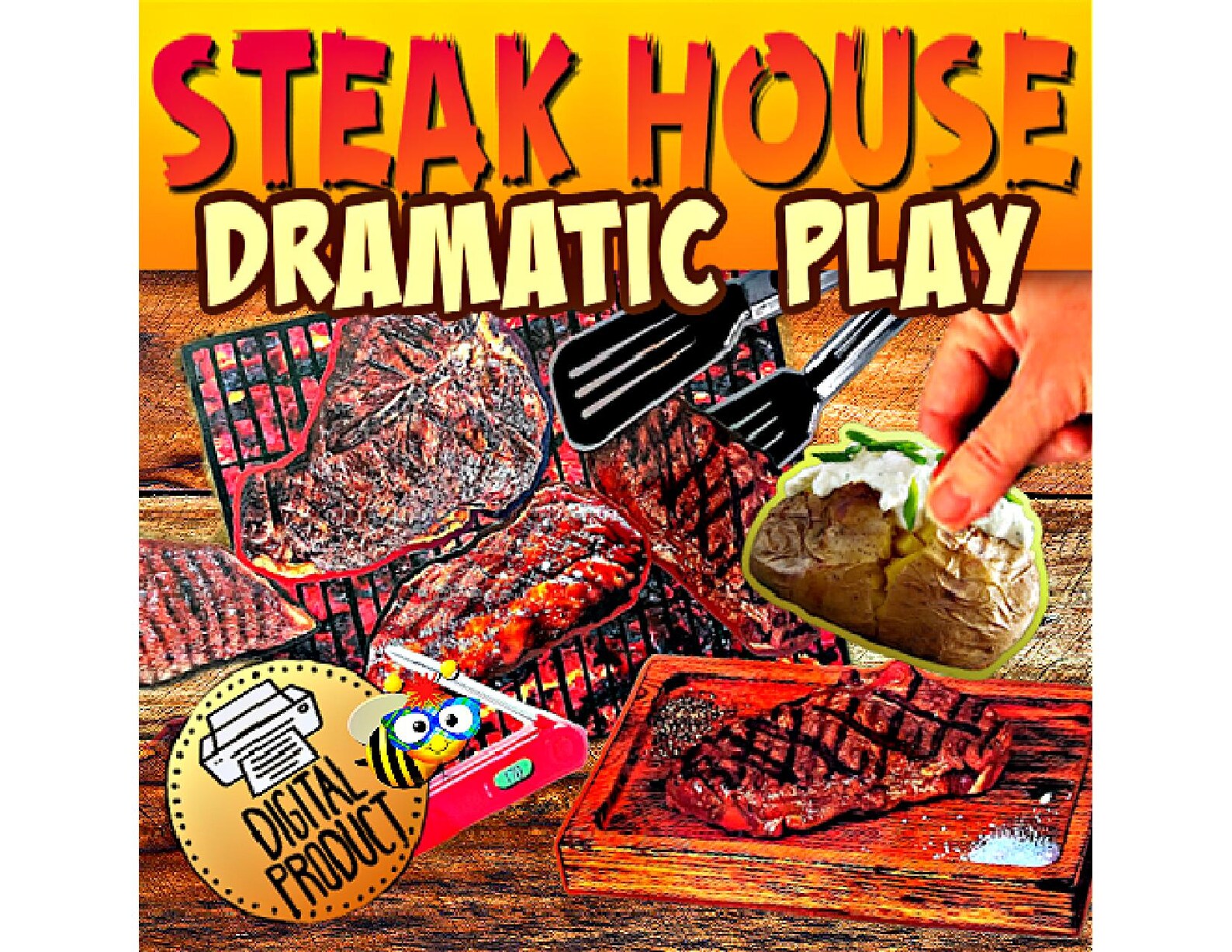Steak House Dramatic Play | Food Pretend Play | Food Cutouts | Prek ...