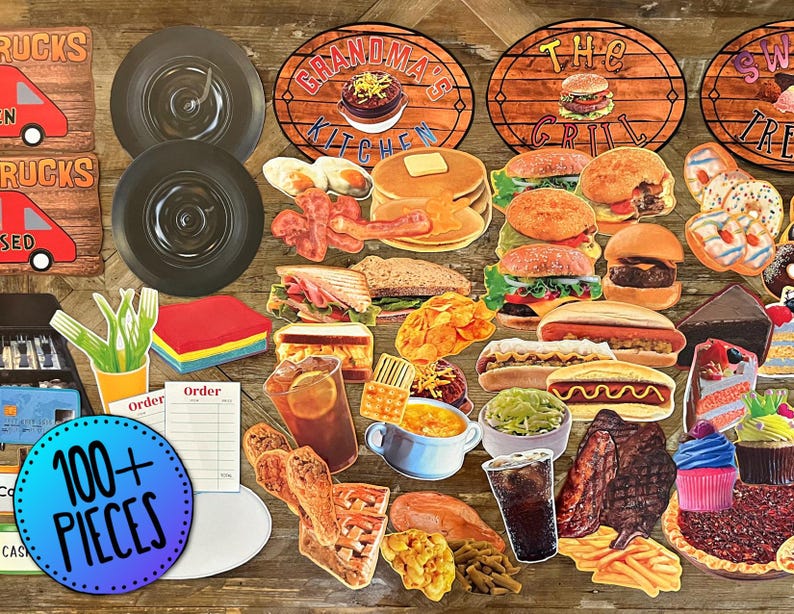 Food Trucks Dramatic Play | Pretend Play Food | Preschool Toy Set ...