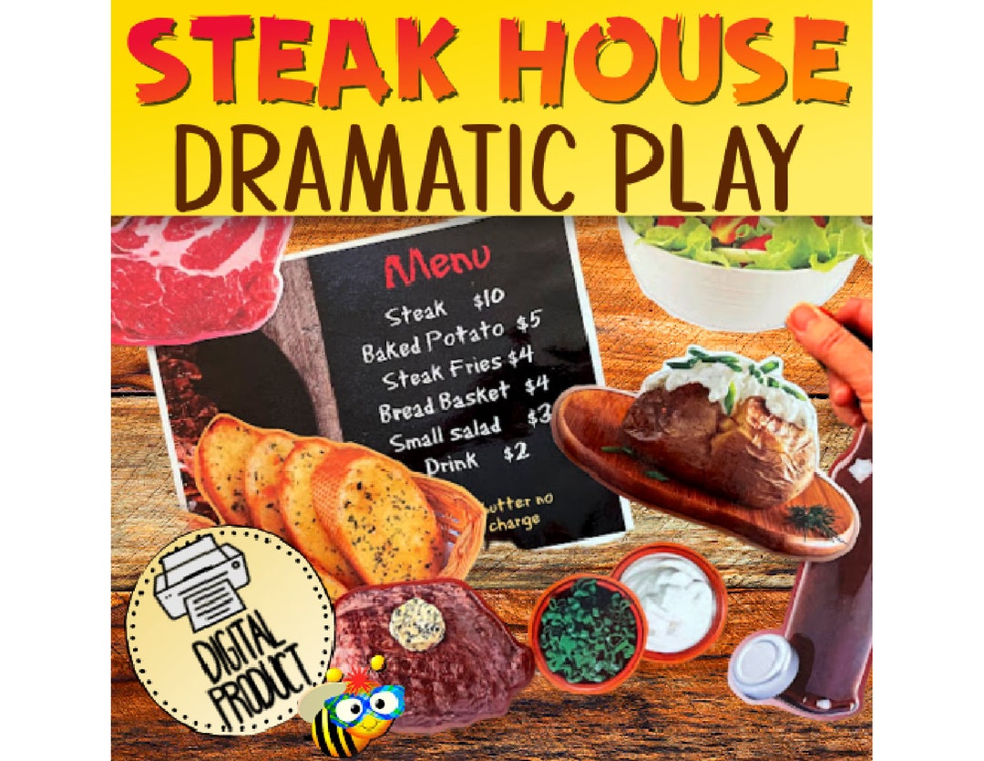 Steak House Dramatic Play Food Pretend Play Food Cutouts - Etsy