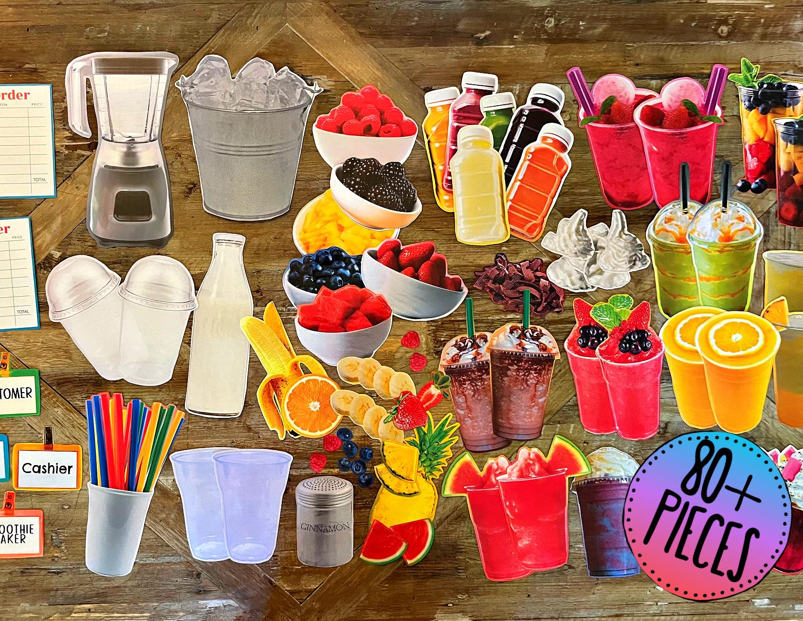 Smoothie Shop Dramatic Play | Fruit Cutouts | Preschool Play | Identify ...