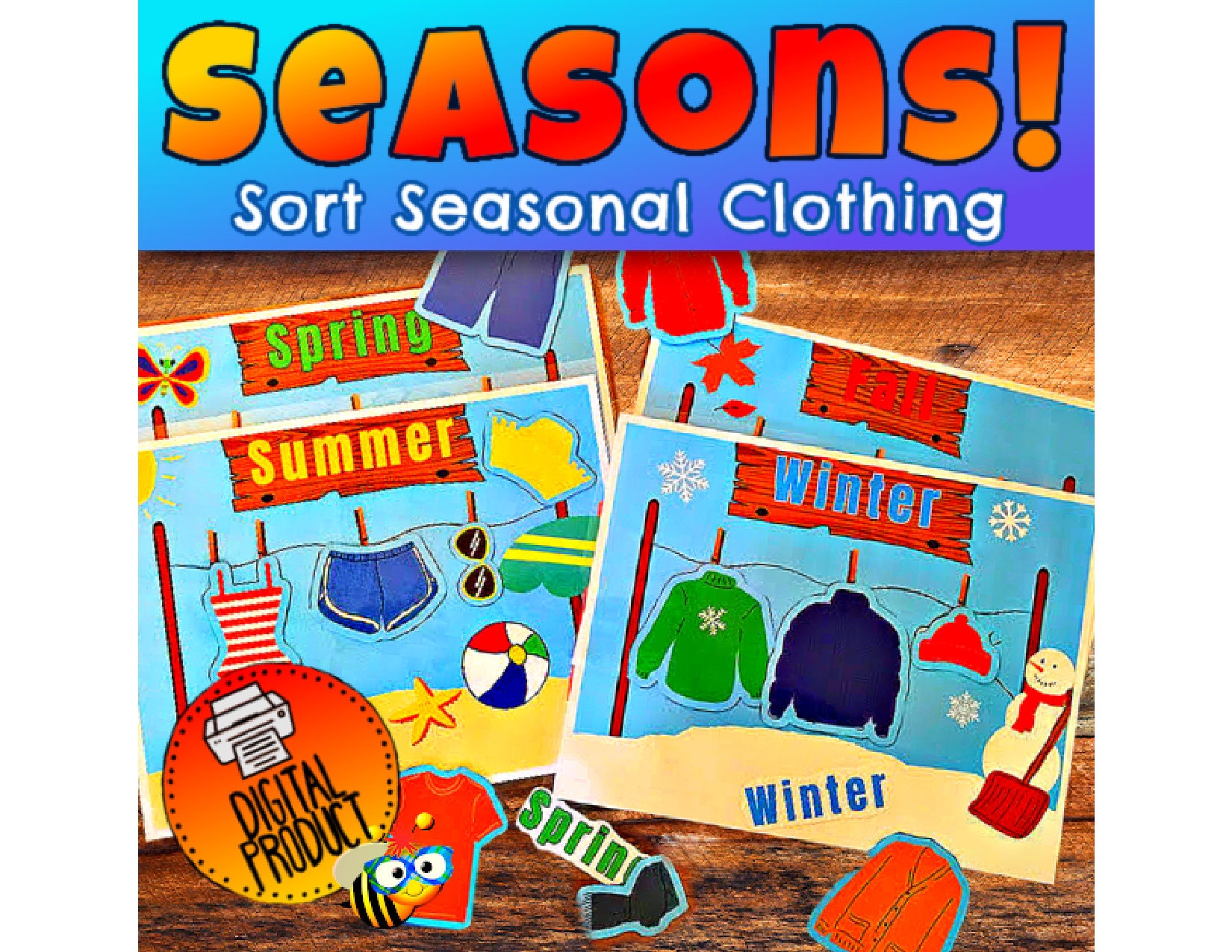 Four Seasons Learn Seasons Sorting Mats Weather Clothing Center ...