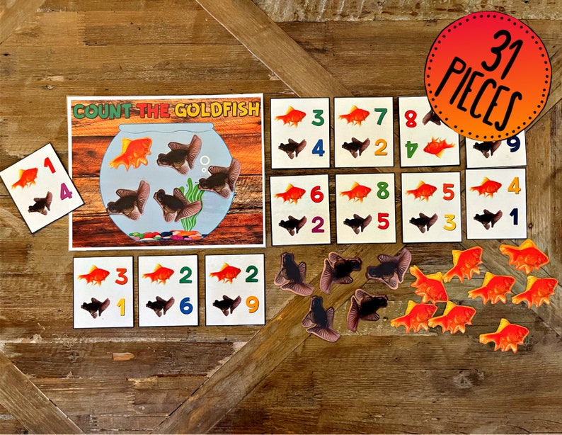 Counting Goldfish Sensory Bin Activity | Goldfish Counting | Sensory ...