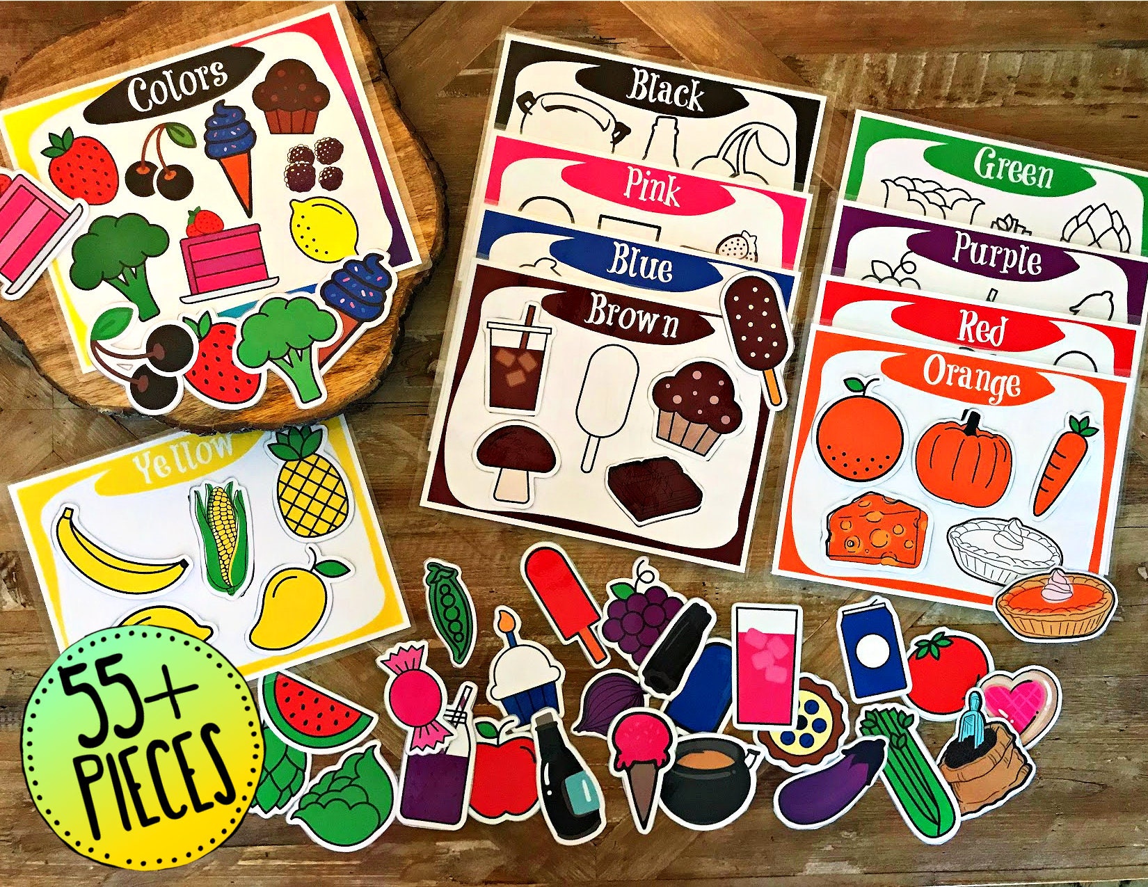 Colors Busy Book Printable Matching Food Colors Preschool Prek Learning ...