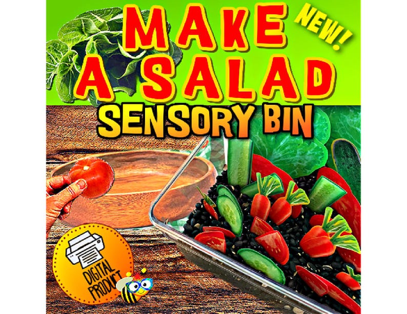Make a Salad Sensory Bin | Vegetable Activity | Sensory Bin Activity ...