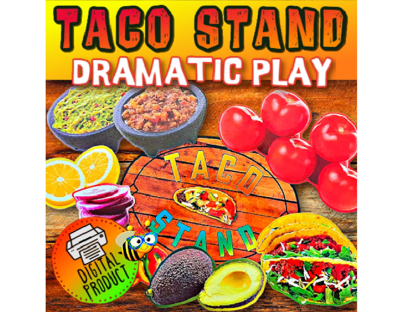 Taco Stand Dramatic Play | Taco Pretend Play | Food Cutouts | Prek ...