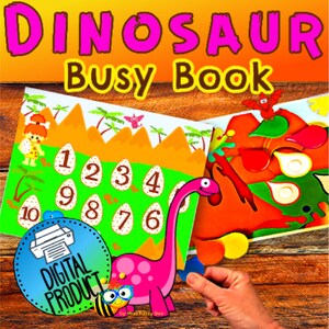 Dinosaur Busy Book | Dinosaur Activities | Printables | Prek Skills ...