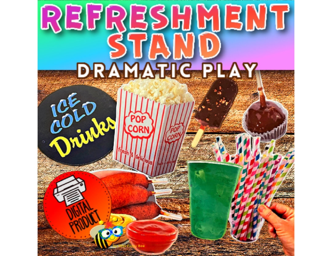 Refreshment Stand Dramatic Play | Food Pretend Play | Food Cutouts ...