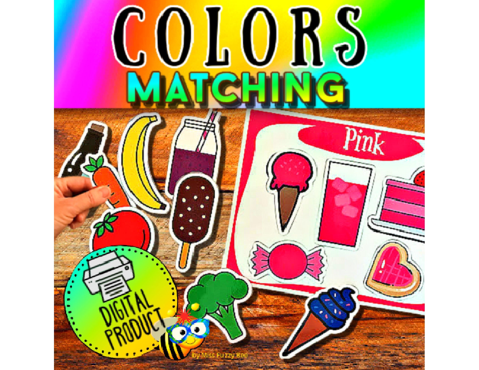 Colors Busy Book Printable Matching Food Colors Preschool Prek Learning ...