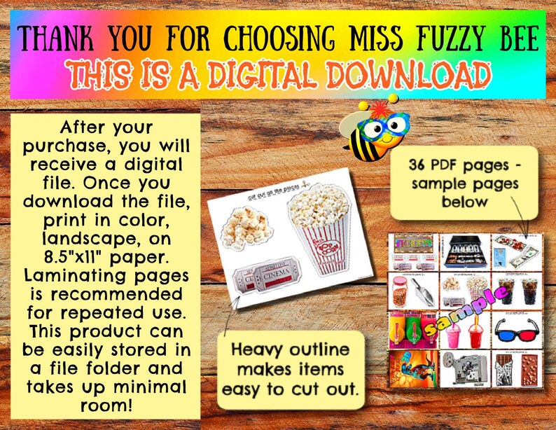 Movie Theater Dramatic Play | Pretend Play Movie Theater | Printable ...