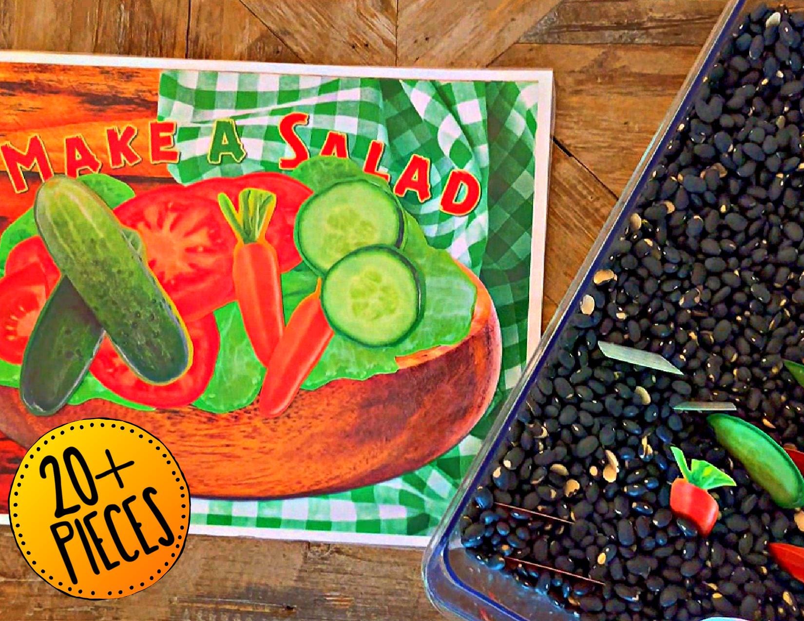 Make a Salad Sensory Bin | Vegetable Activity | Sensory Bin Activity ...