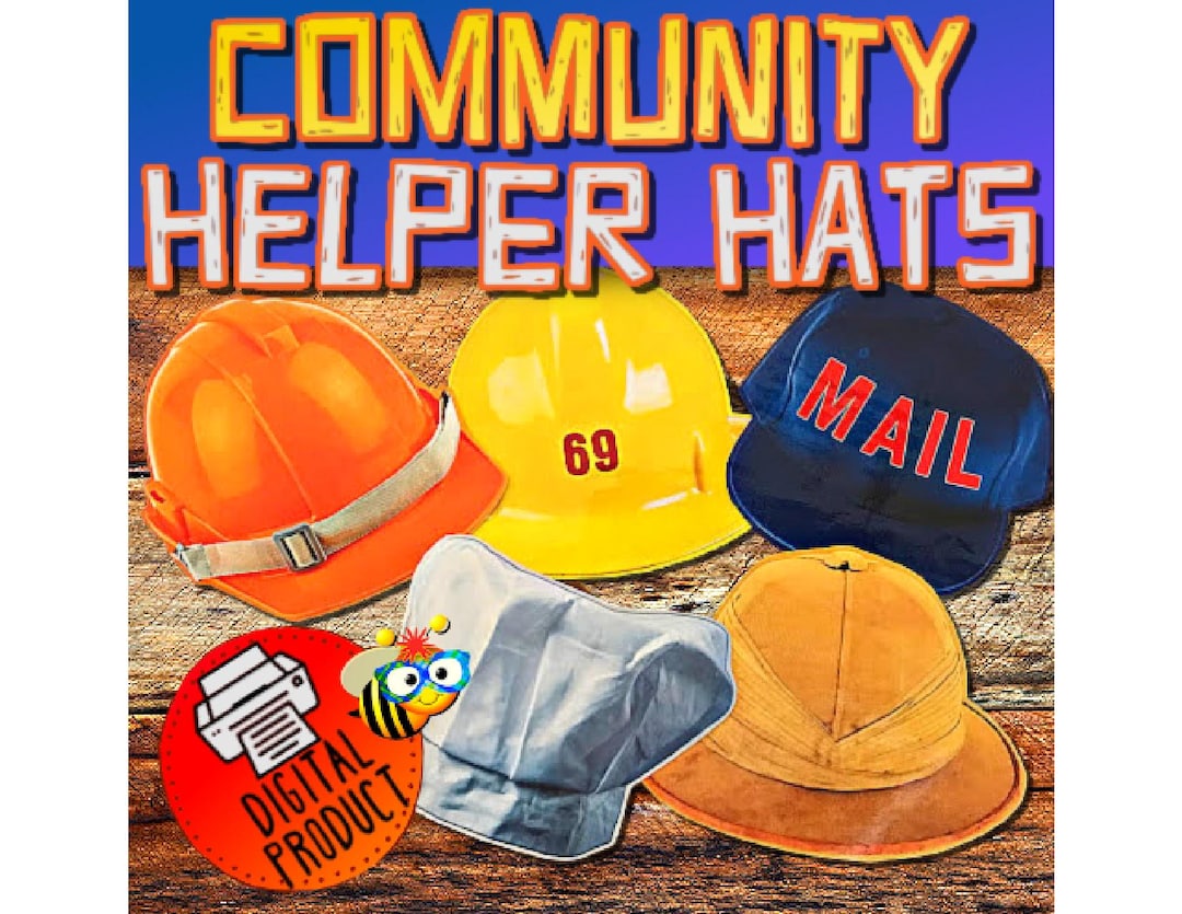 Community Helper Hats Dramatic Play | Hat Pretend Play | Community ...