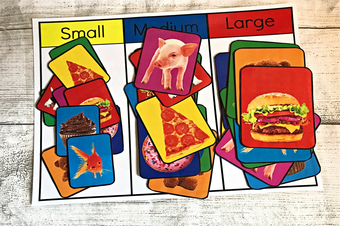 Sorting Small Medium Large PreK Learning Printables | Etsy