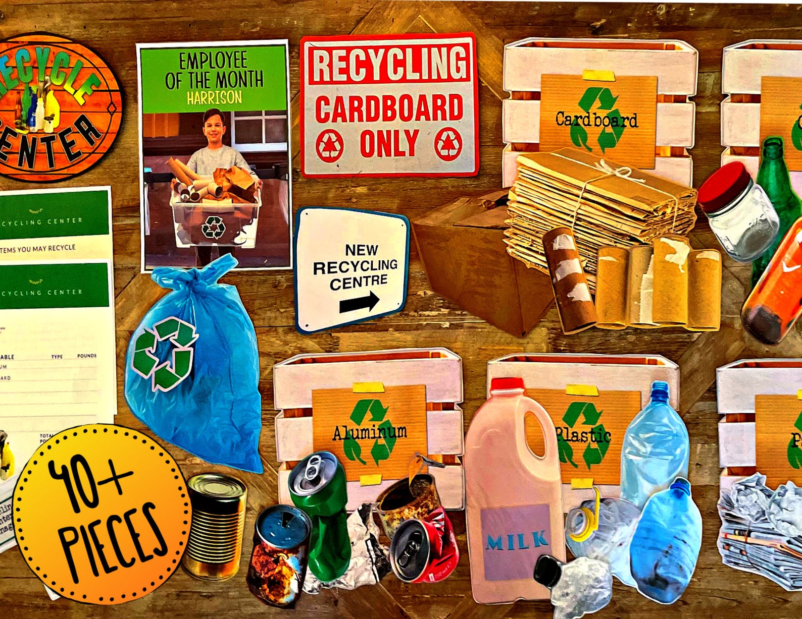 Recycling Center Dramatic Play | Recycle Pretend Play | Preschool Toy ...