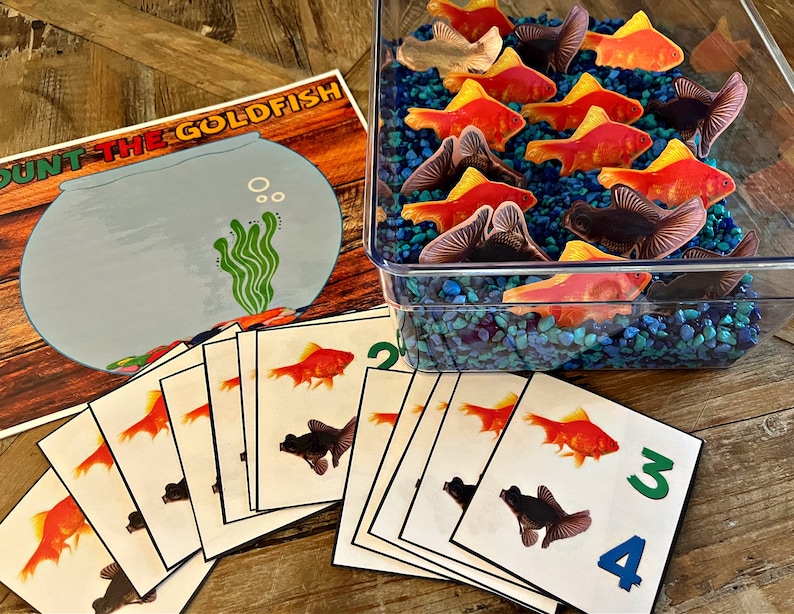 Counting Goldfish Sensory Bin Activity | Goldfish Counting | Sensory ...