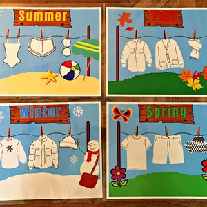 Four Seasons | Learn Seasons | Sorting Mats | Weather Clothing | Center ...