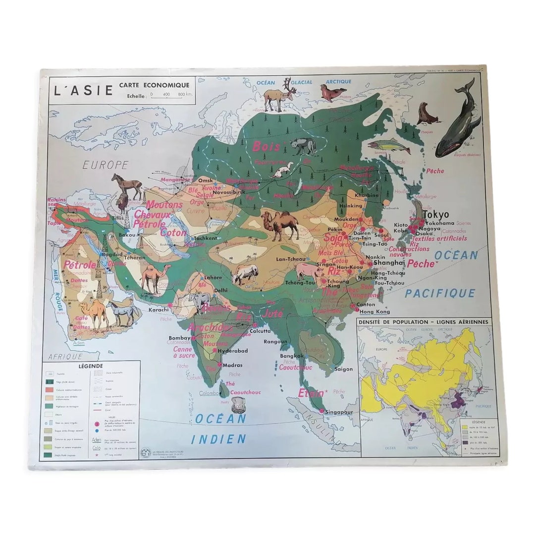 Old School Map North America Vintage Economic Asia MDI / Vintage Asia ...