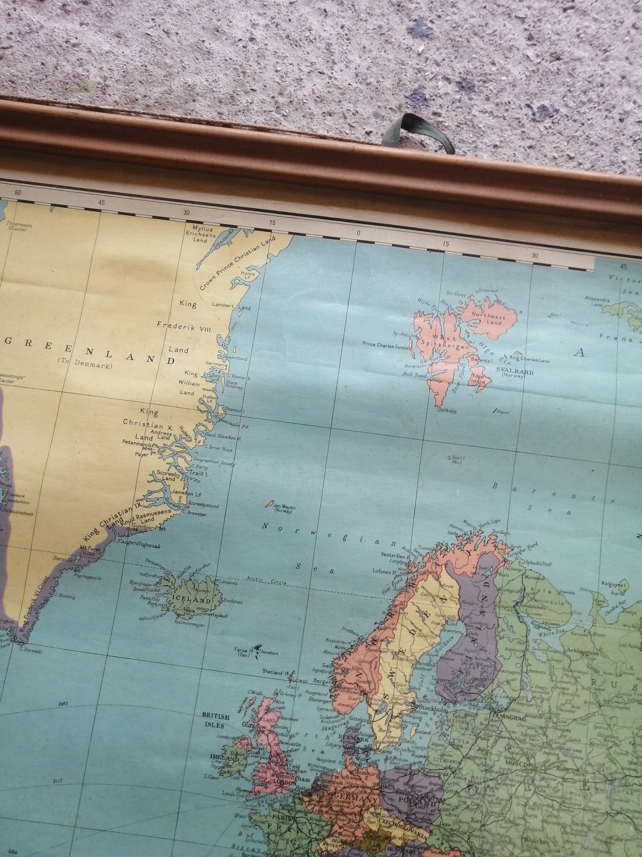 Old World Map Planisphere Royal Interocean Lines / Old World Map ...