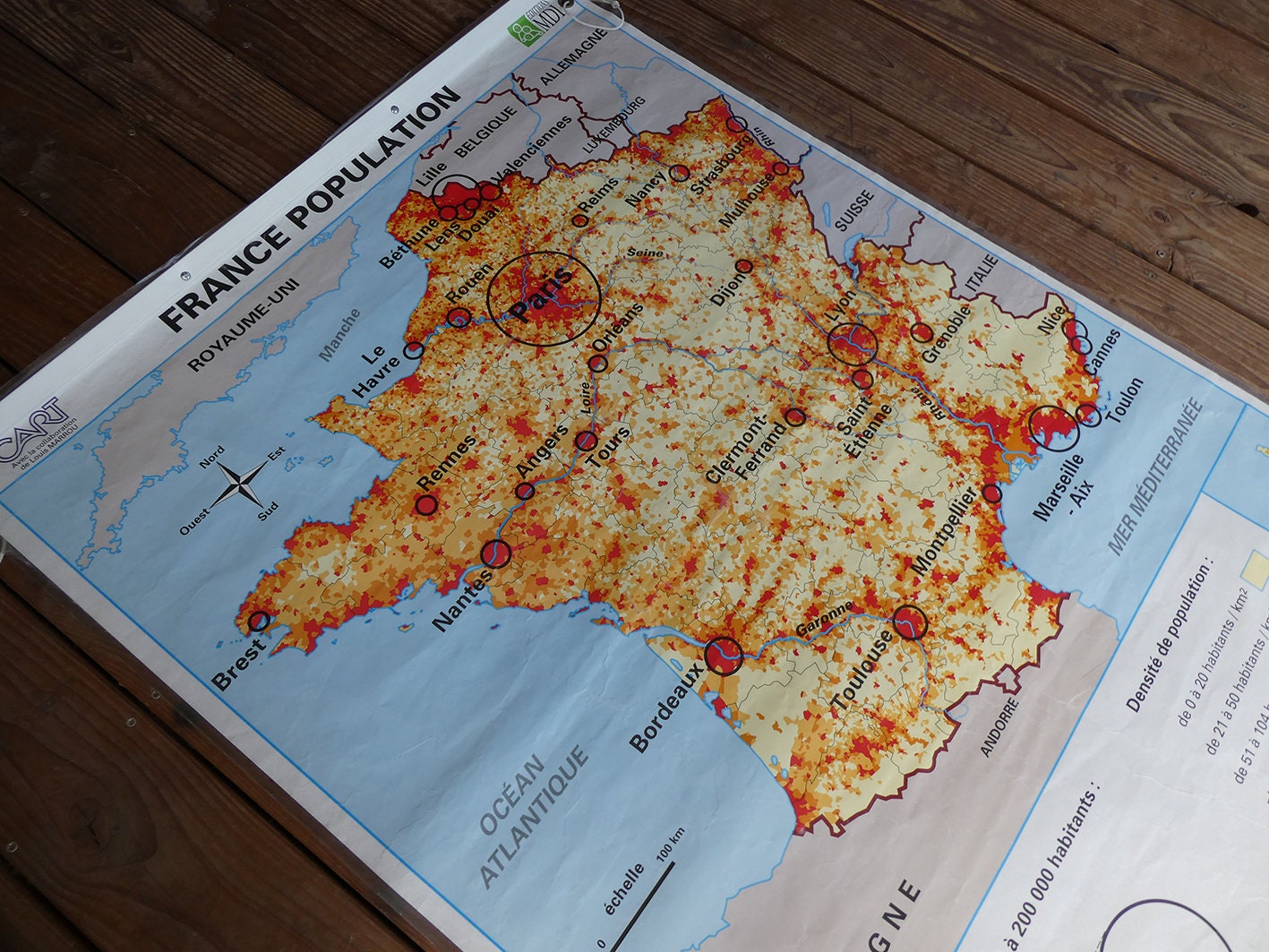 School Map Poster Vintage France Edition MDI // School Card // Old Map ...