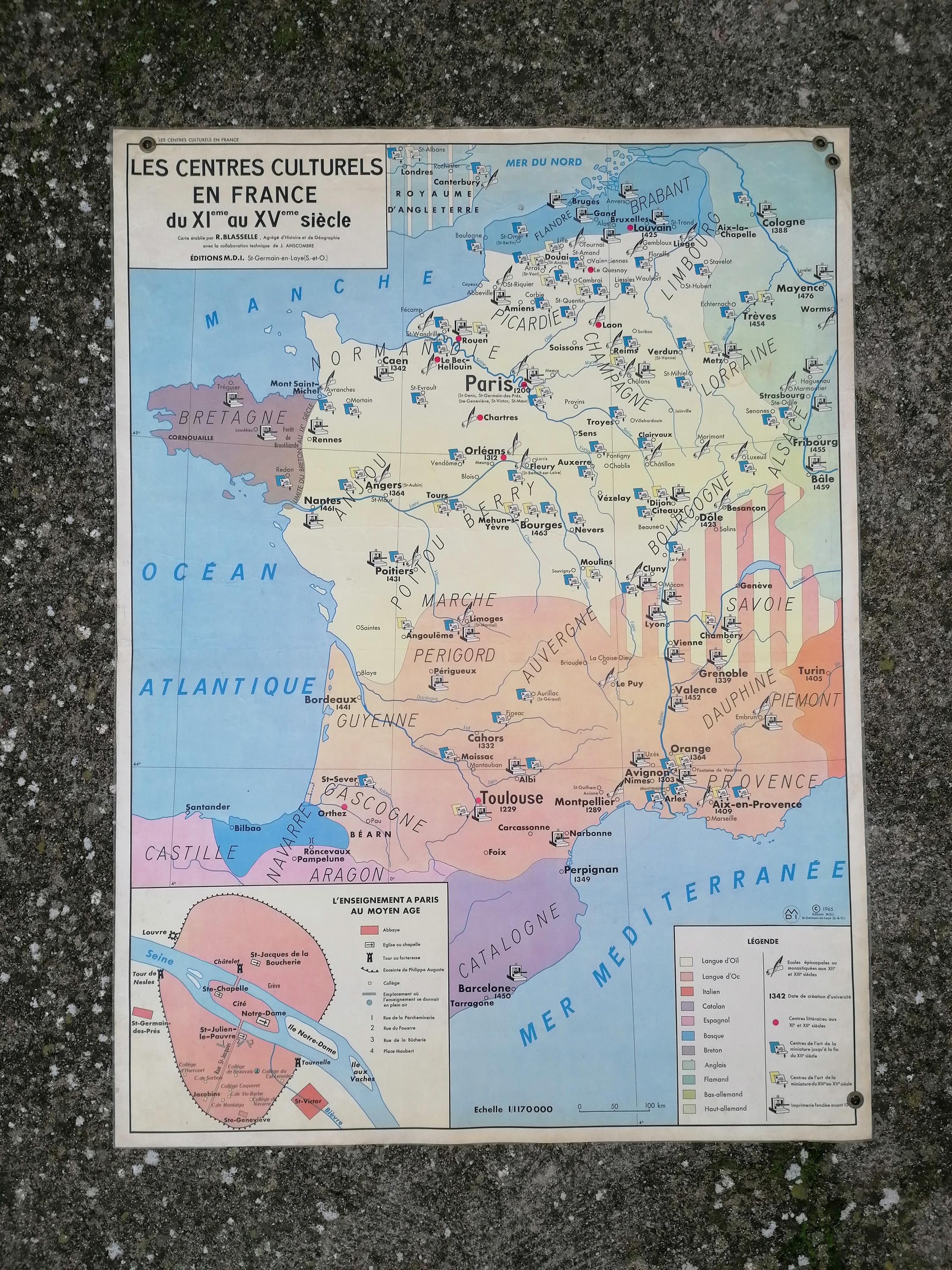Old MDI History Map: the Crusades-cultural Centres in France / School ...