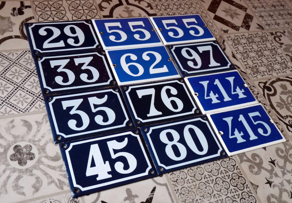 Anciennes plaques émaillées numéros de maison French door number ...