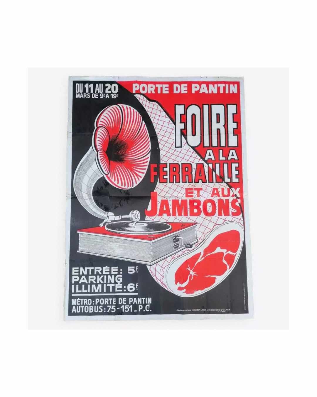 Old Paris Fair Poster - Scrap Metal and Ham Fair // Old Chatou Fair ...