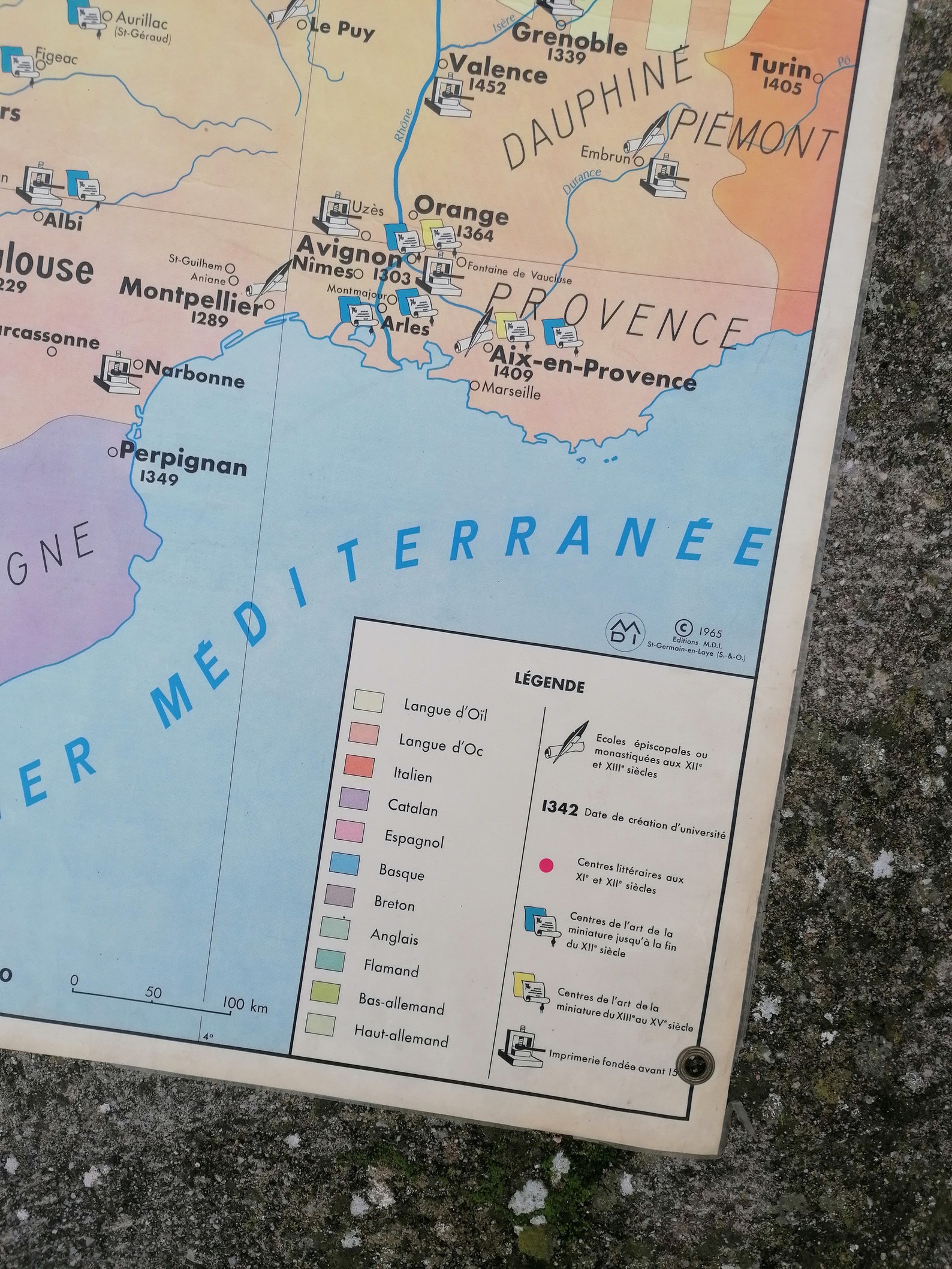 Old MDI History Map: the Crusades-cultural Centres in France / School ...