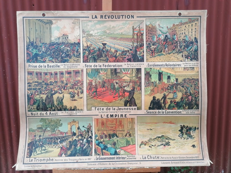 Old Historical School Map the Revolution-contemporary Civilization ...