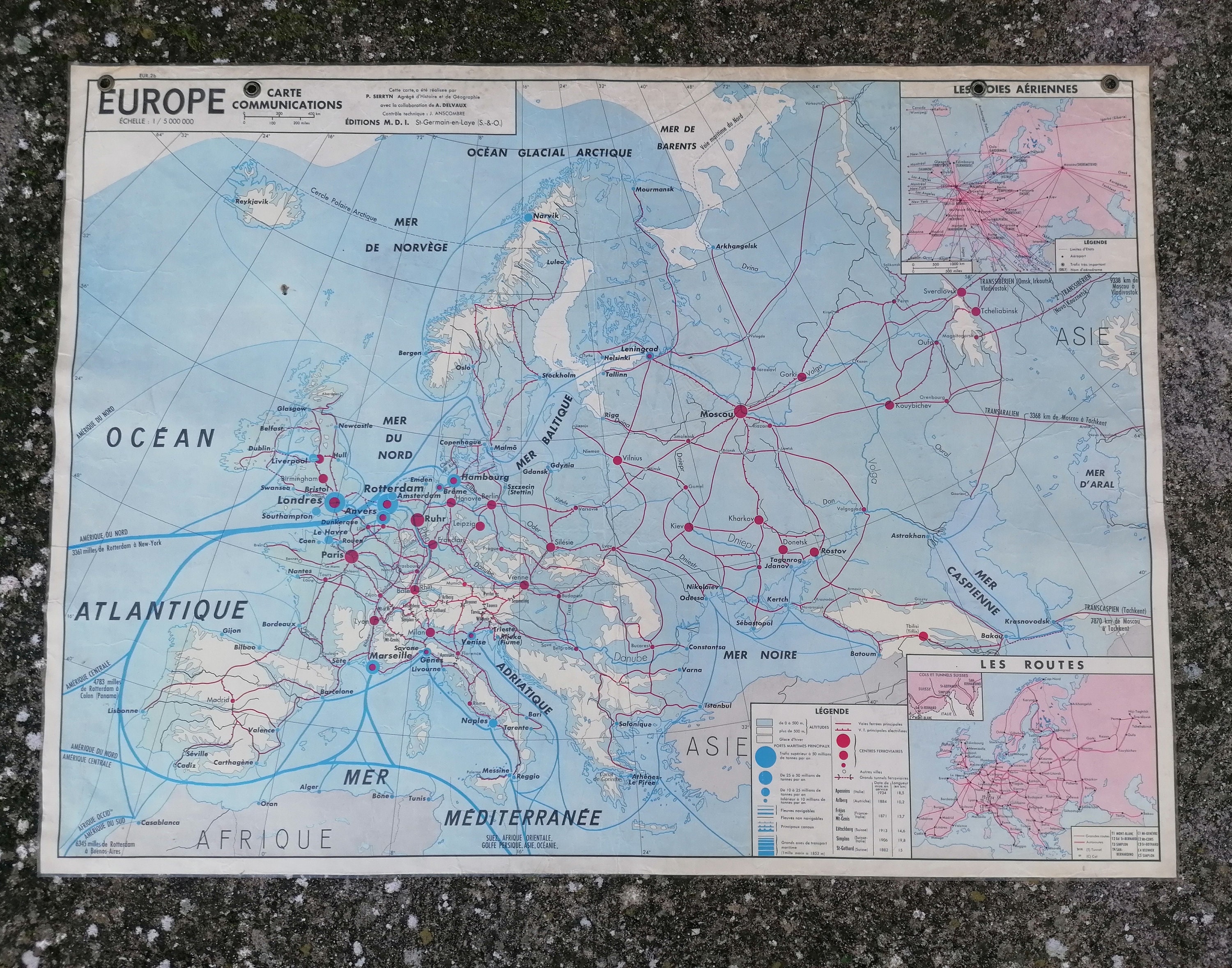 Old MDI Map of Europe // School Map Vintage Poster Europe MDI Edition ...