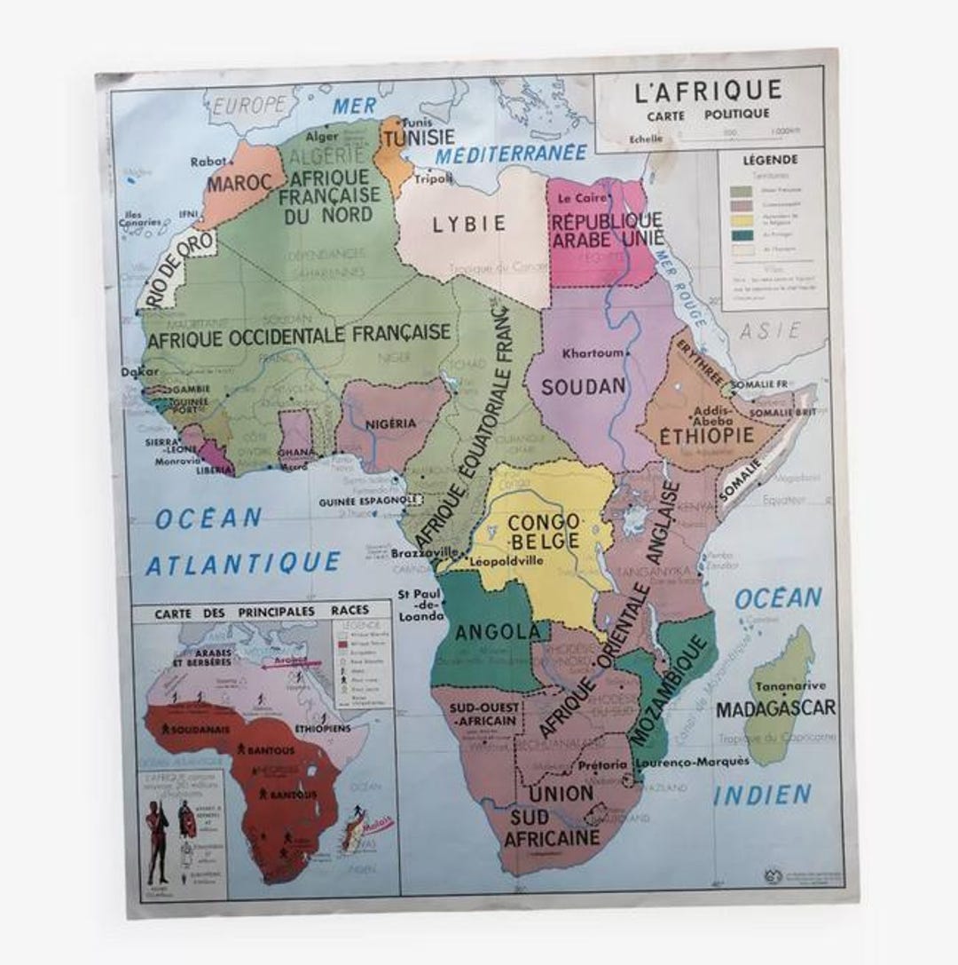 Vintage MDI School Map: Africa - South America / MDI Edition Africa ...