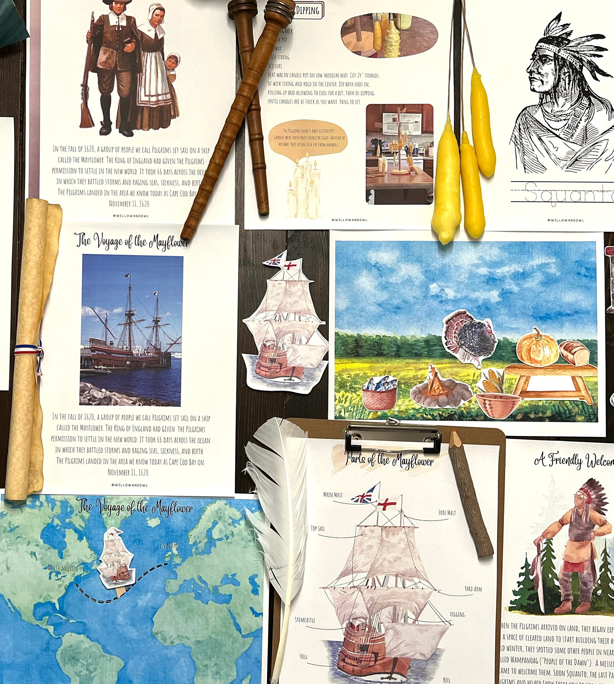 Mayflower & Pilgrim Activity Pack for Unit Study - Etsy