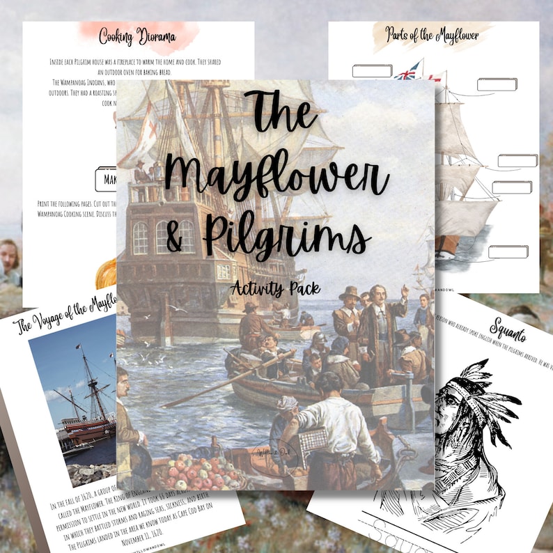 Mayflower & Pilgrim Activity Pack for Unit Study - Etsy