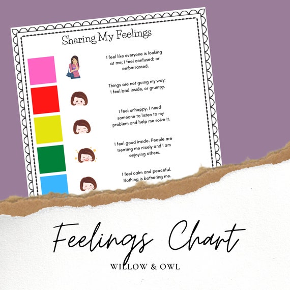 Feelings Chart for Sharing Emotions - Etsy