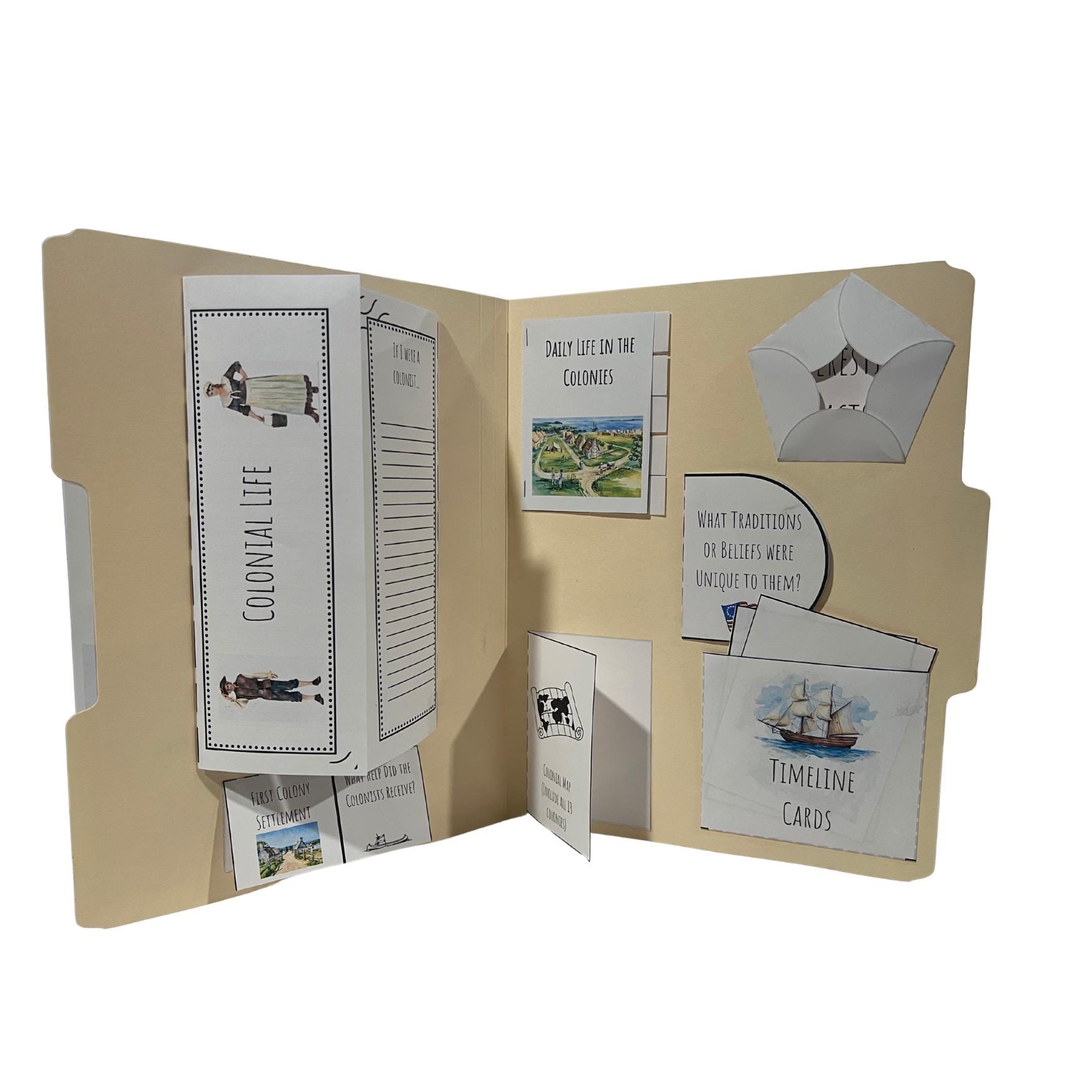Colonial America Lapbook | 13 Colonies Unit Study | Homeschool U.S ...
