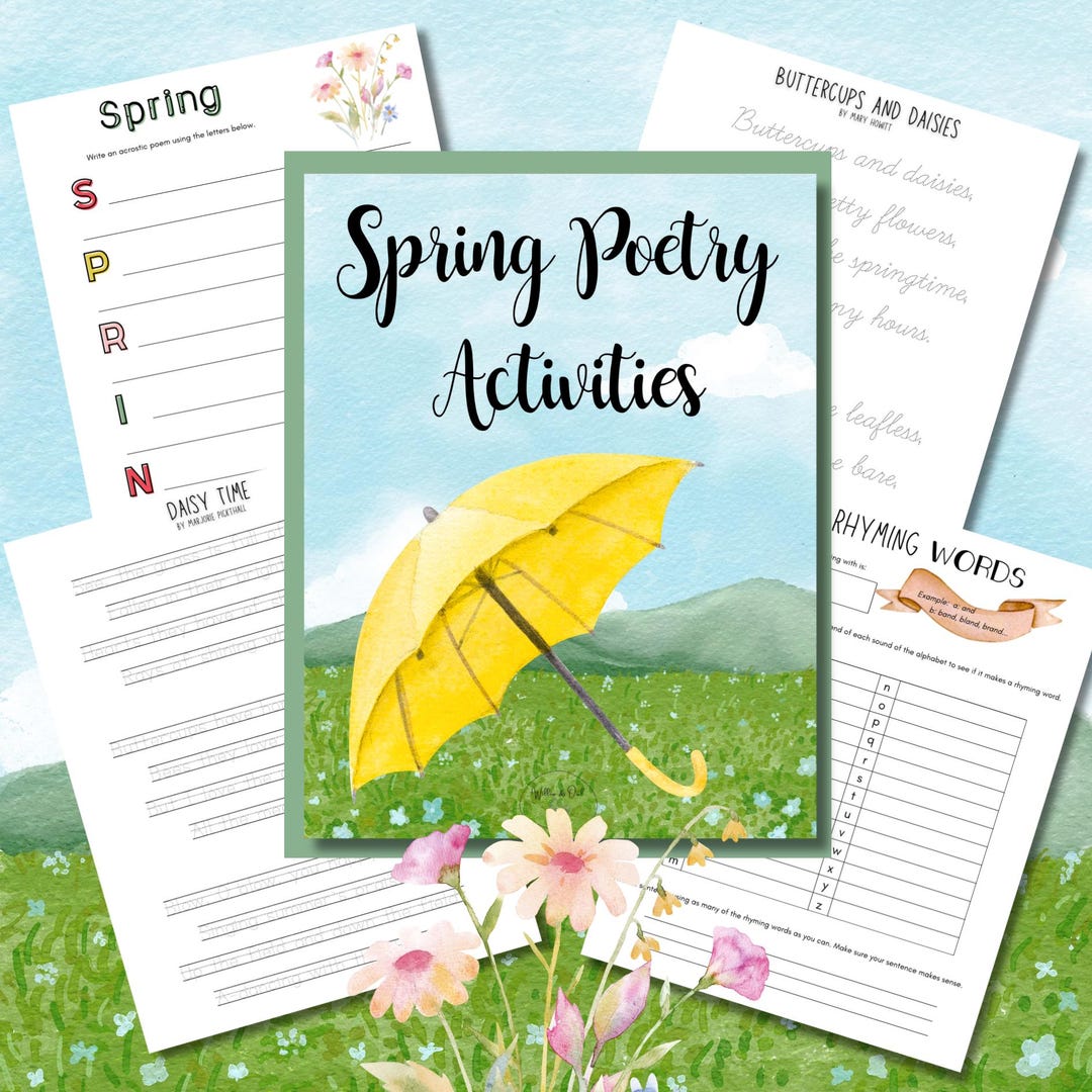 Spring Poetry Activities for Elementary - Etsy