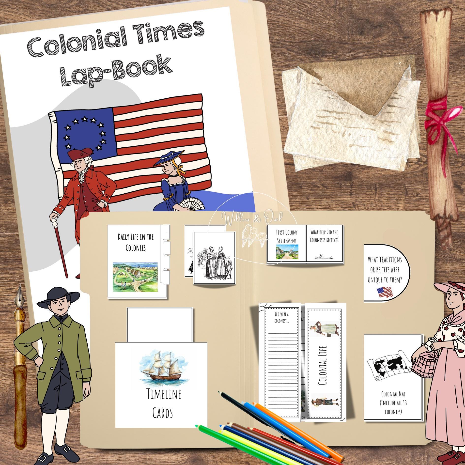 Colonial America Lapbook | 13 Colonies Unit Study | Homeschool U.S ...