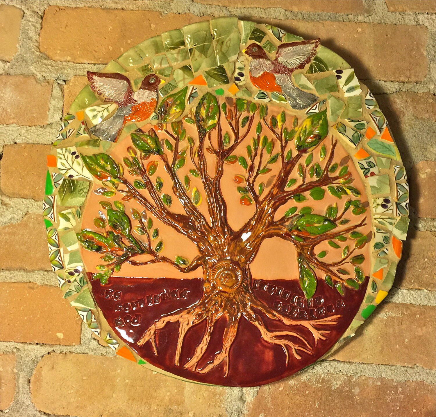Custom Clay Handmade Tree of Life Mosaic With Robins - Etsy