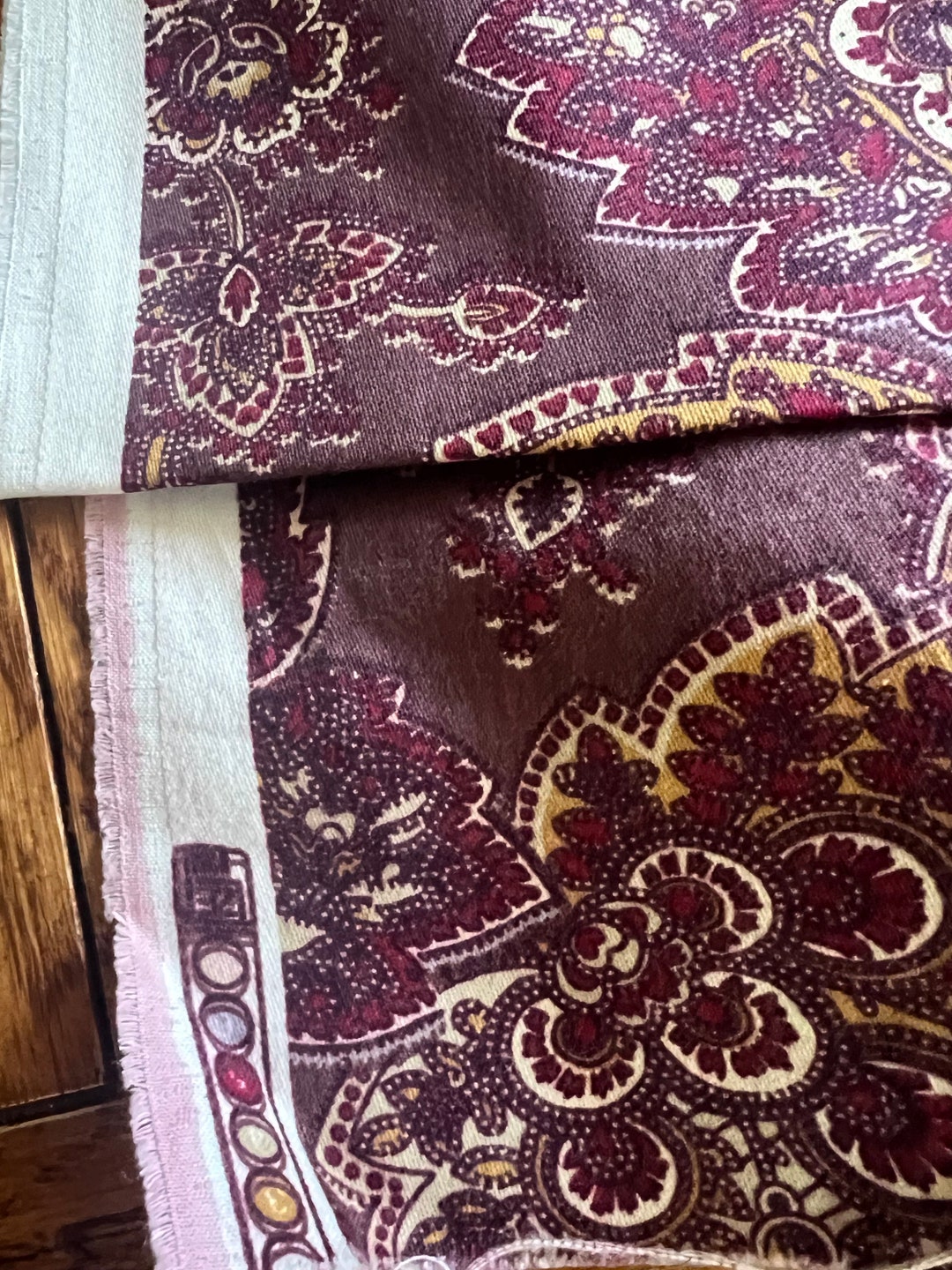 Waverly Bengal Paisley Cotton Fabric Plum Gold Purple Red Paisley 6 ...