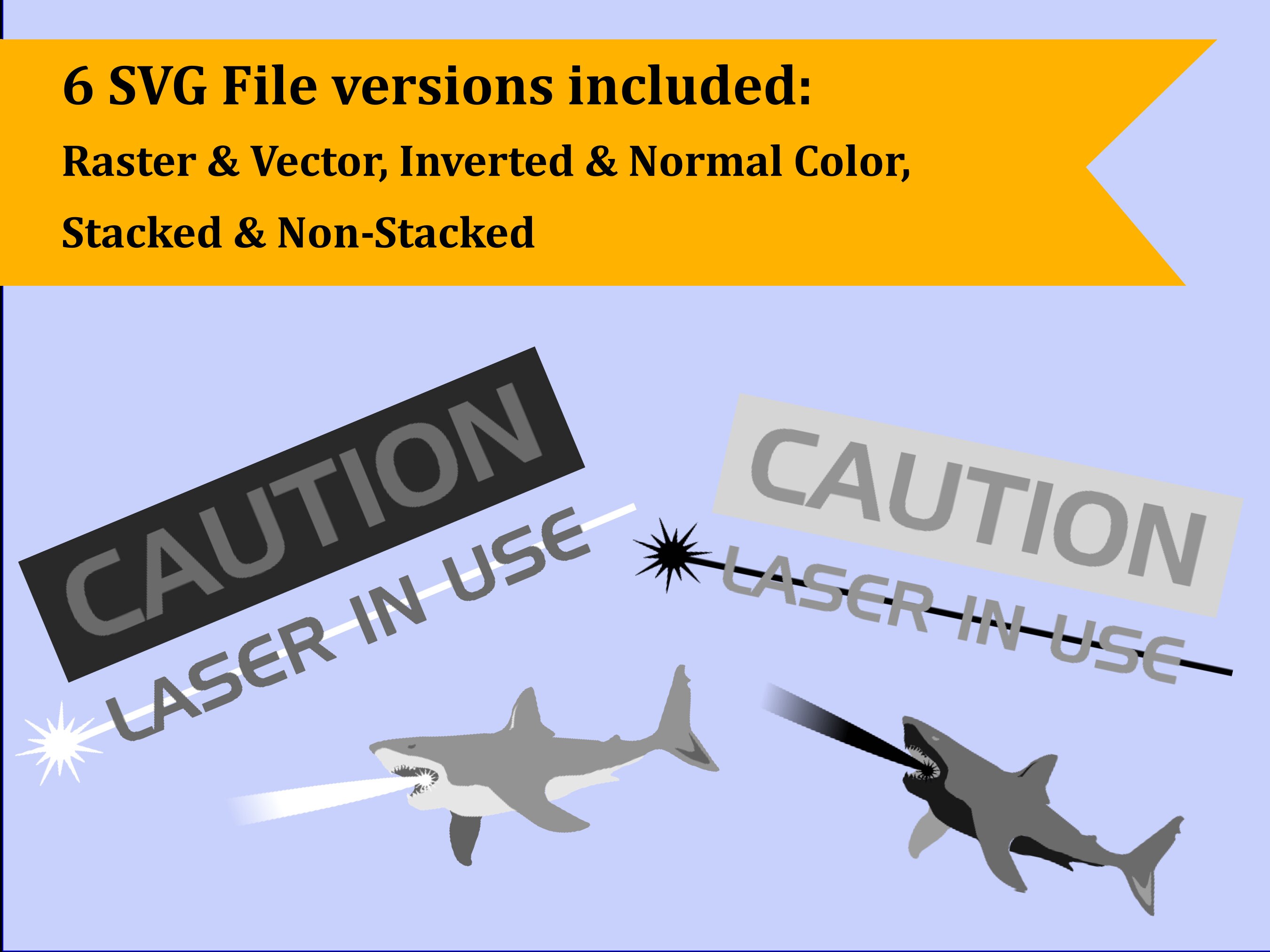 Caution Laser Sign Shark Warning SVG Glowforge Etch Engraving - Etsy
