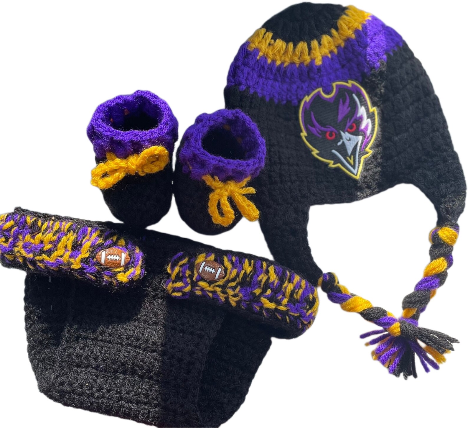 Baltimore Ravens Baby Crochet Set - Etsy