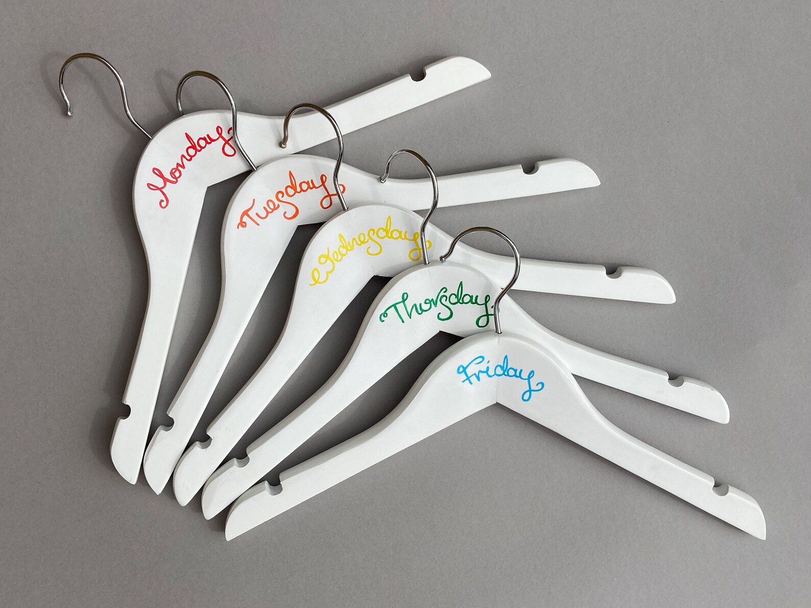 Childs Day of the Week Clothes Hangers Set of 7 Hand | Etsy