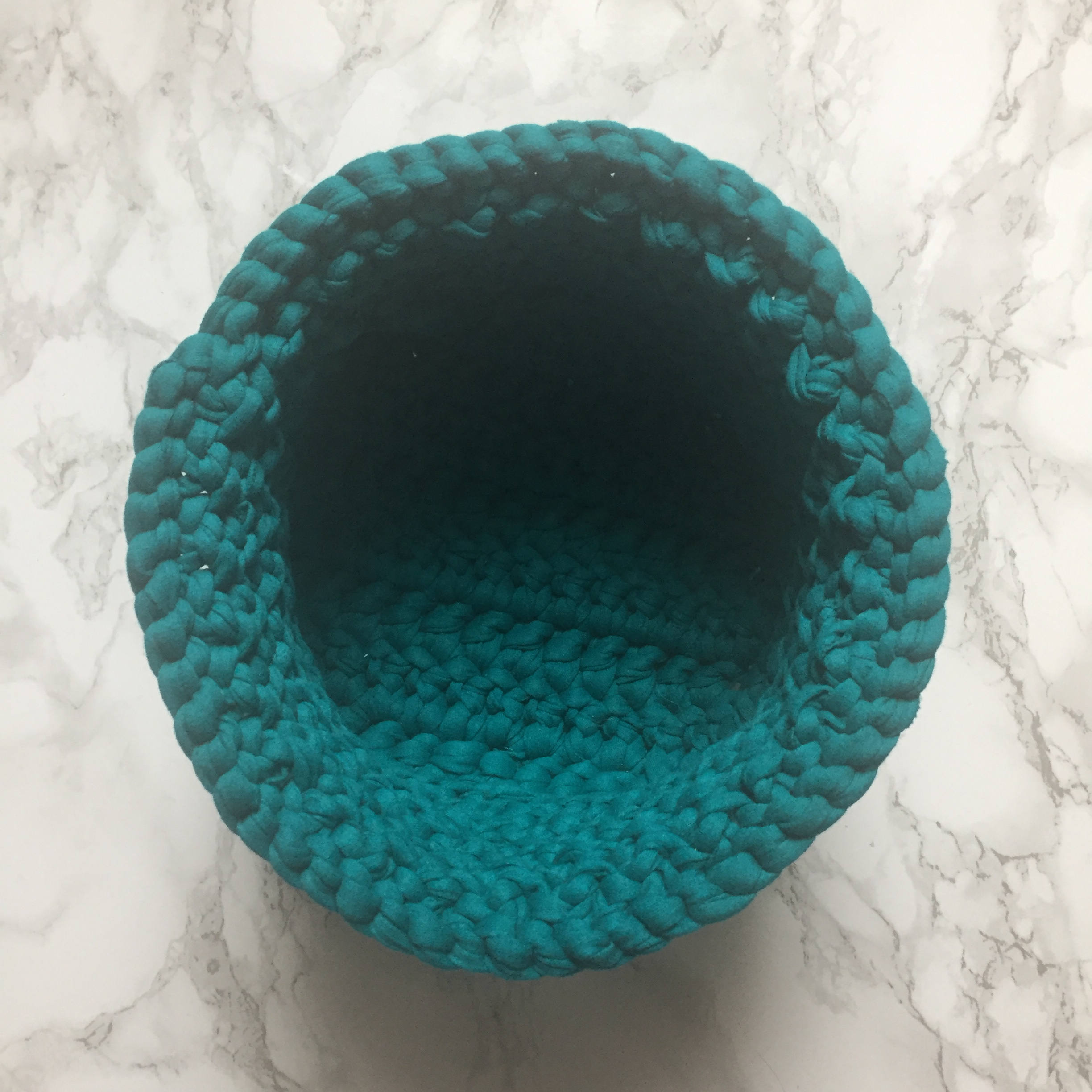 7" Teal Green Storage Basket – Handknit Storage Basket · Large Bathroom ...