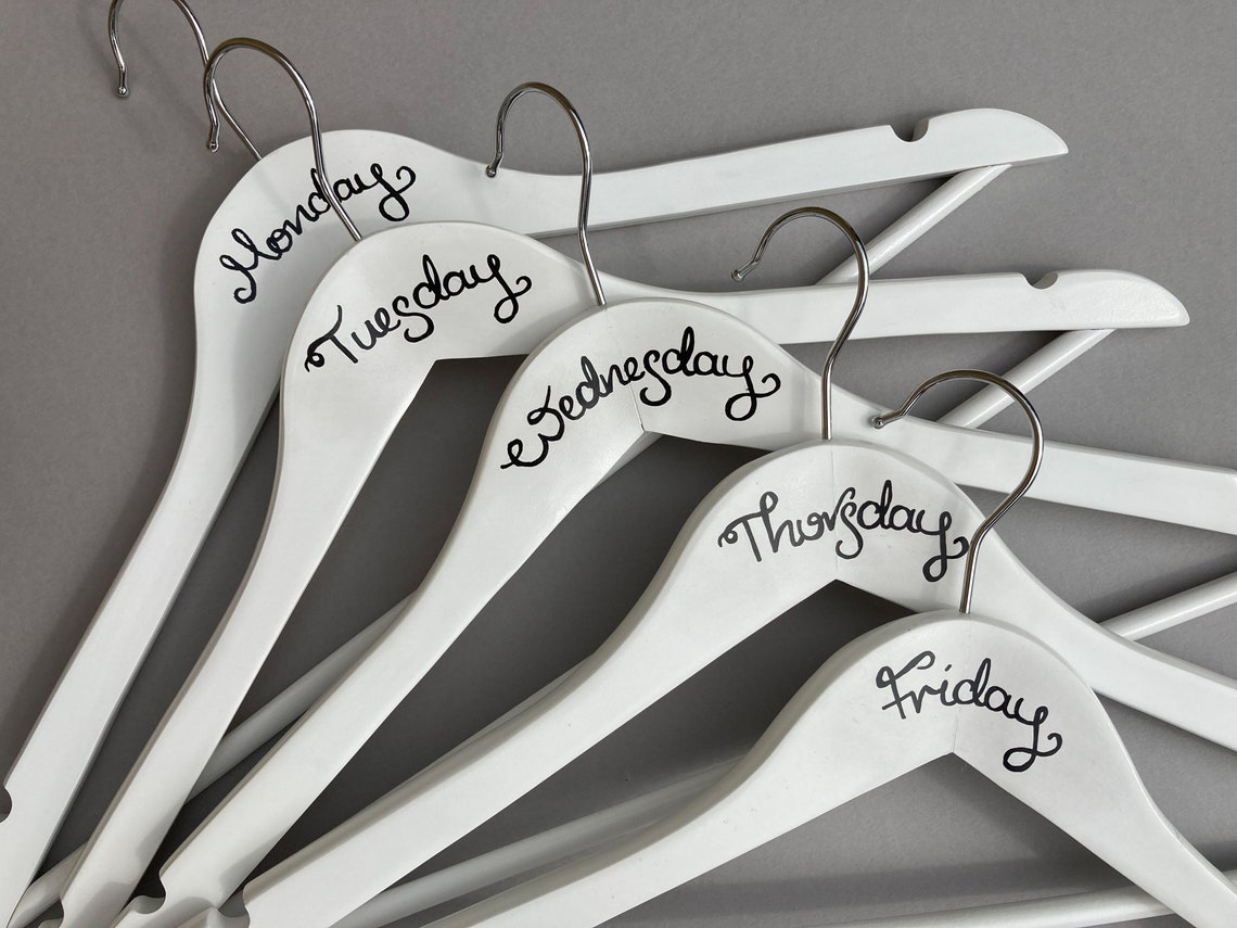 Wooden Weekday Hangers Days of the Week Clothes Hangers Set - Etsy