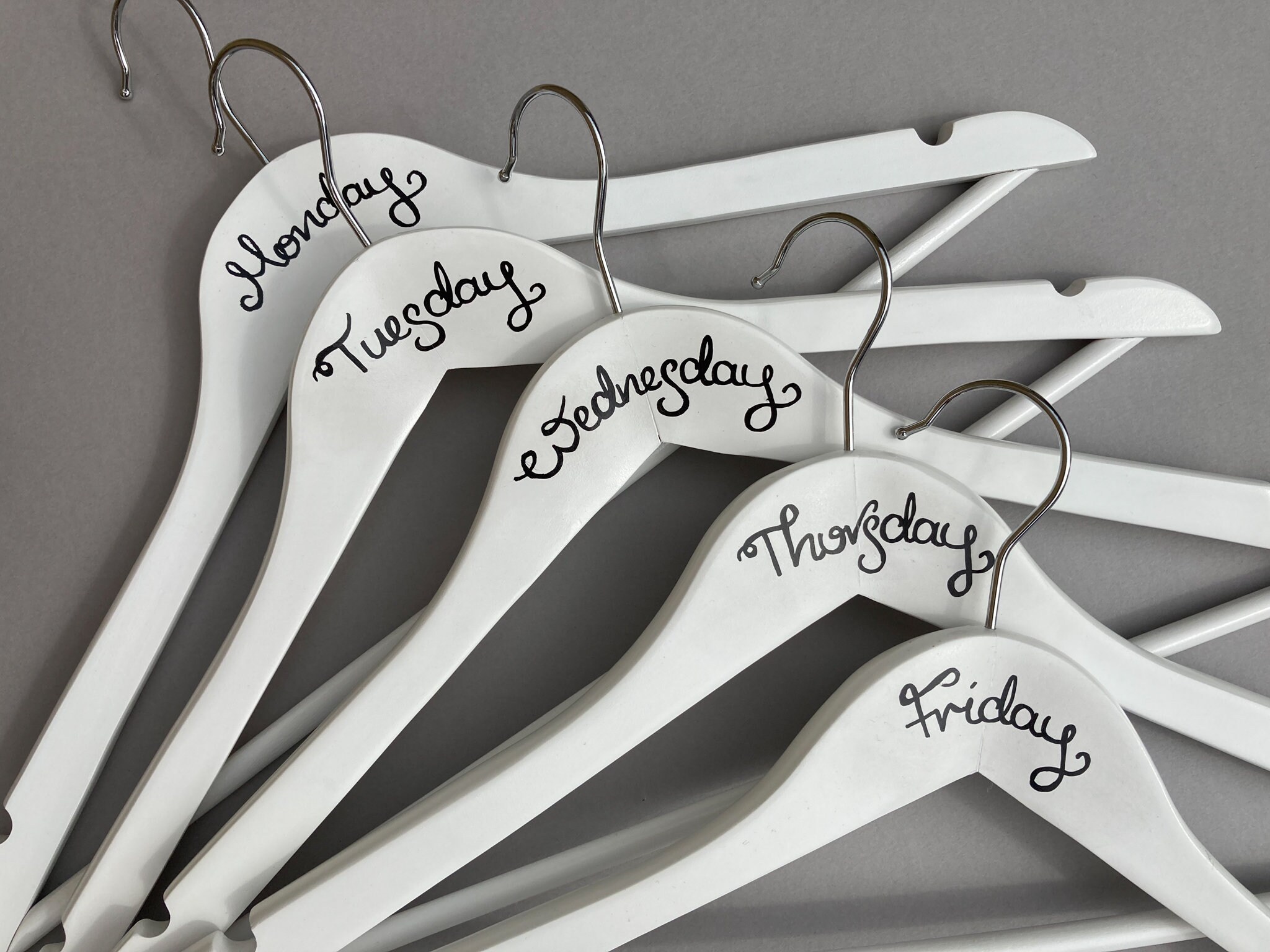 Wooden Weekday Hangers Days of the Week Clothes Hangers Set - Etsy