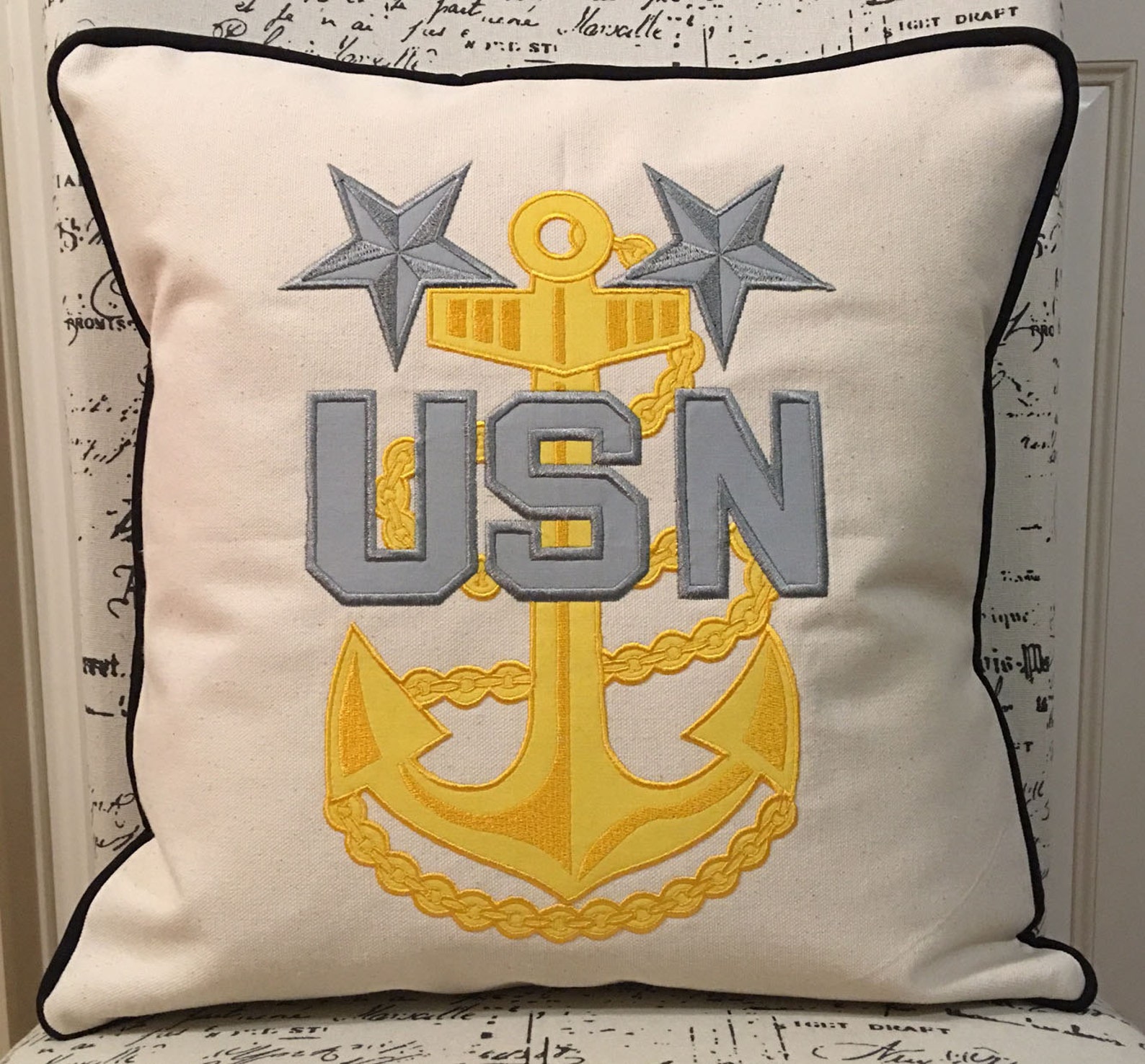 Handmade Navy Chief's Pin 16 X 16 Pillow - Etsy